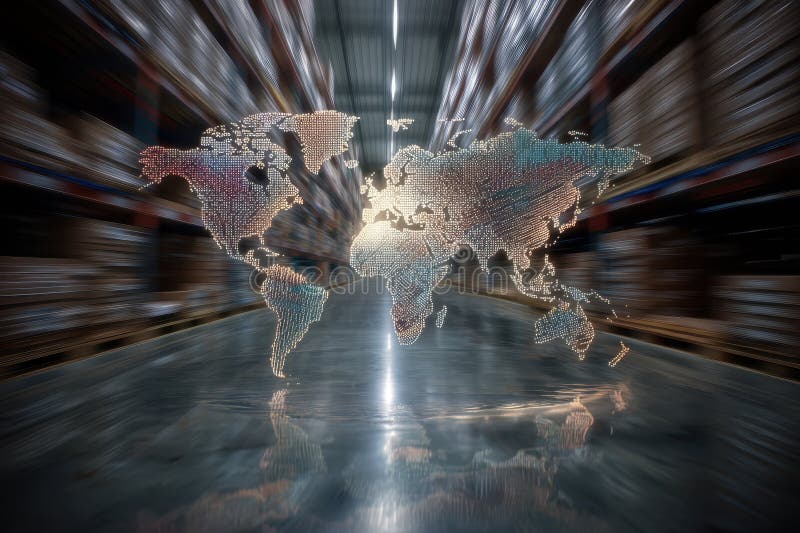 Global Concept of International Logistics with Abstract World Map ...