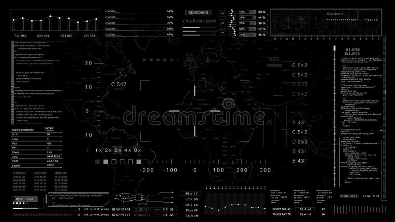 Map HUD Template.HUD with Map and Digital Data Code.Futuristic Sci Fi ...