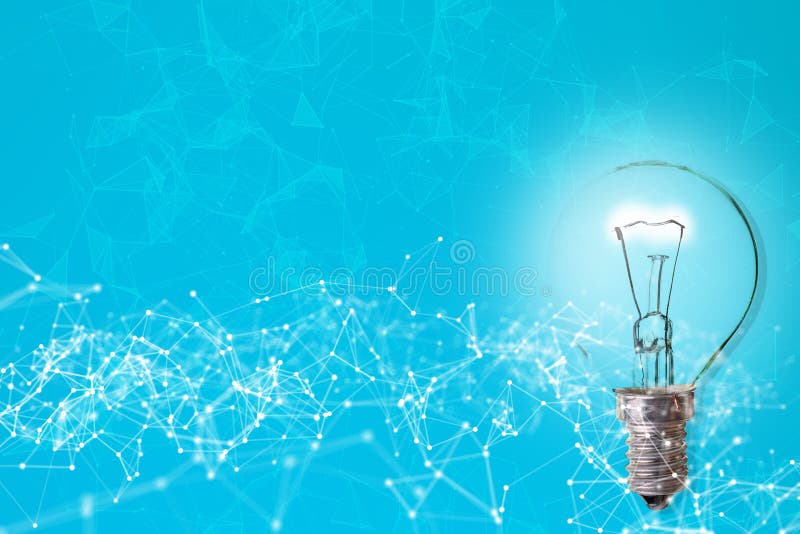 The Global Connection Communication Lines Around the Light Bulb ...