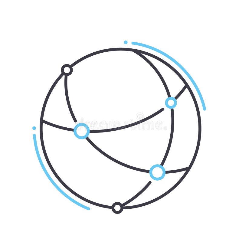 Global Connection Concept Line Icon, Outline Symbol, Vector ...