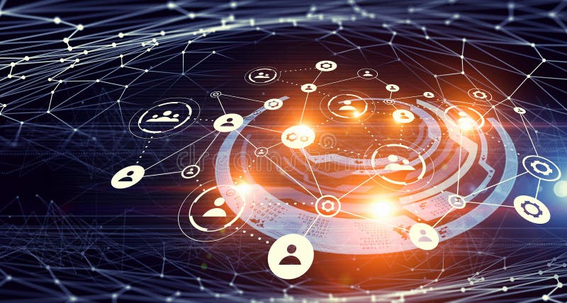 Global Connection And Interaction . Mixed Media Stock Photo - Image of ...