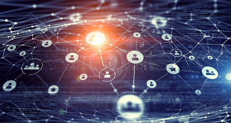 Global Connection and Interaction Stock Illustration - Illustration of ...