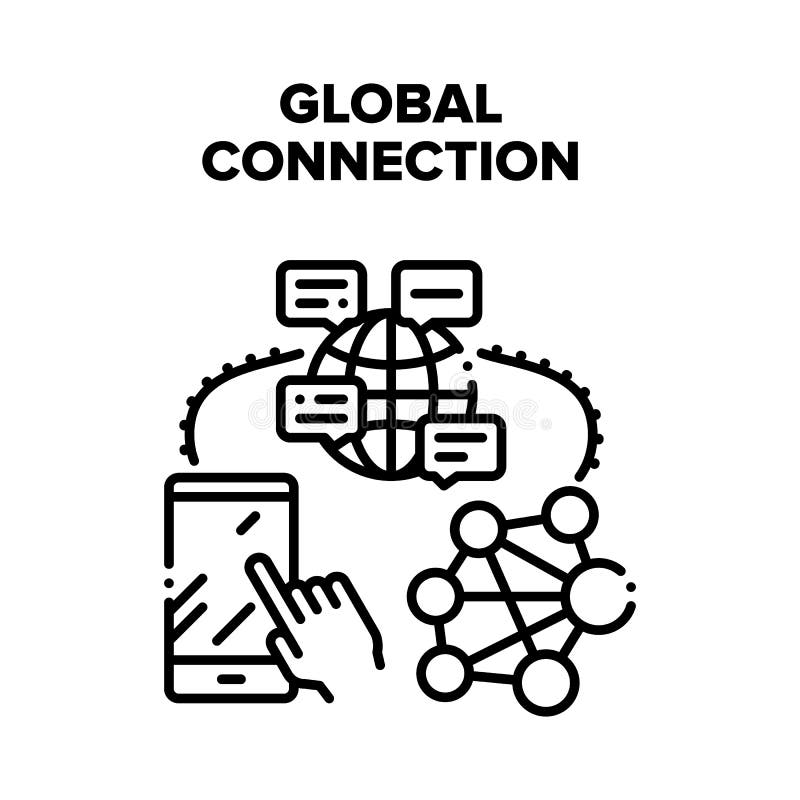 Global Internet Cloud Networking Doodle Icon Hand Drawn Illustration ...