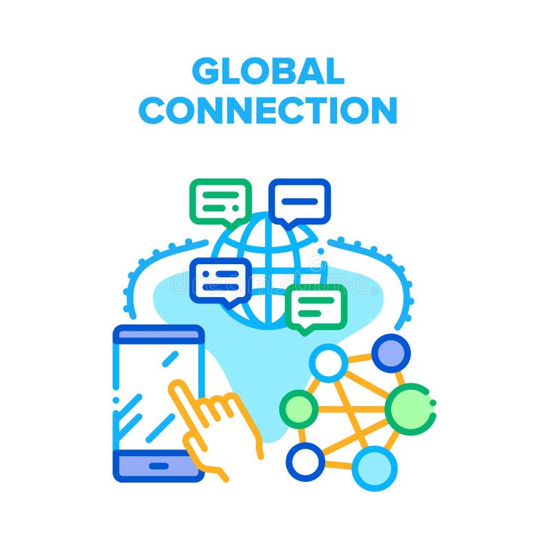 Global Connection Internet Vector Concept Color Stock Vector ...
