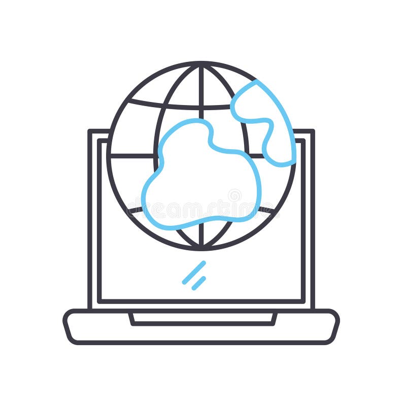 Global Connection Line Icon, Outline Symbol, Vector Illustration ... Global Connection Line Icon, Outline Symbol, Vector Illustration ...