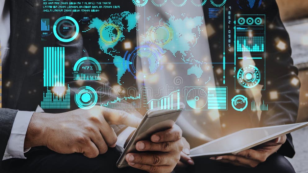 Global Connection Network and Digital Data Integration Thunk Stock ...