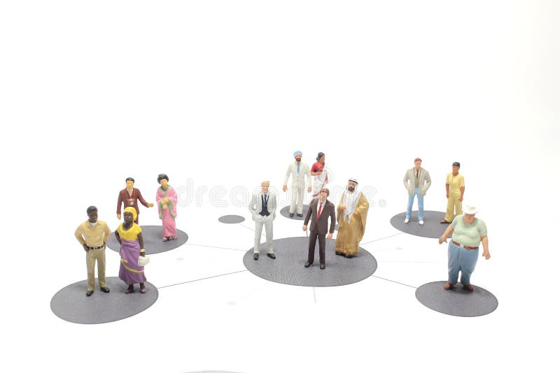 Global Connection, Social Network, the Group of Many Figure People ...