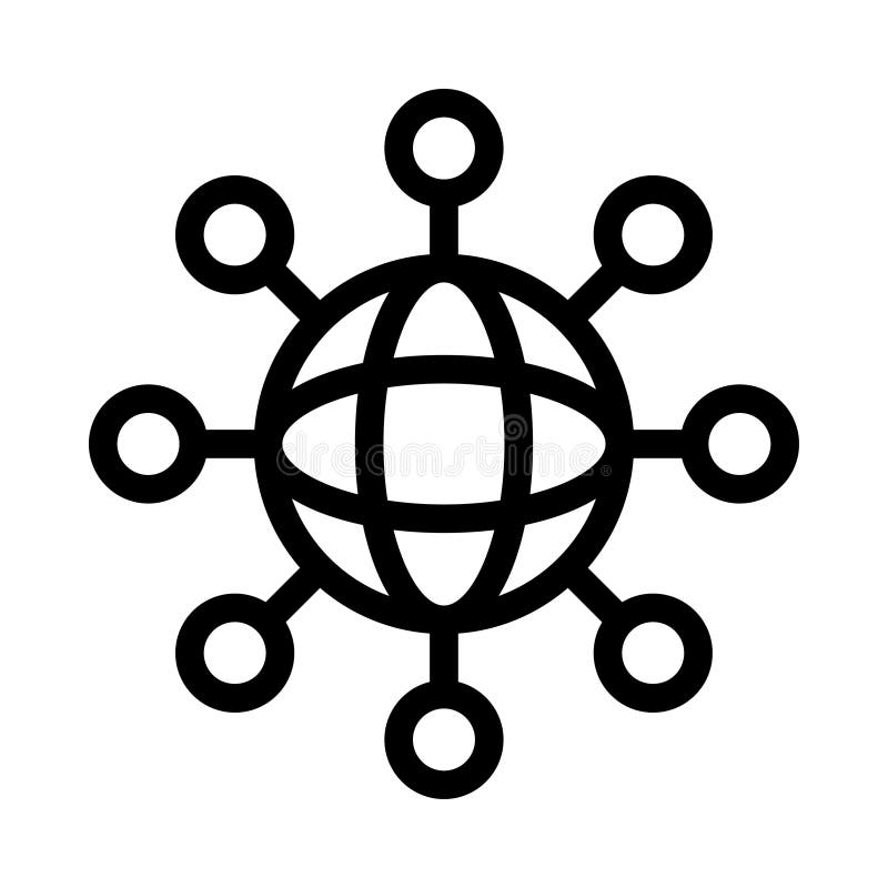 Global Connection Vector Thin Line Icon Stock Illustration ...