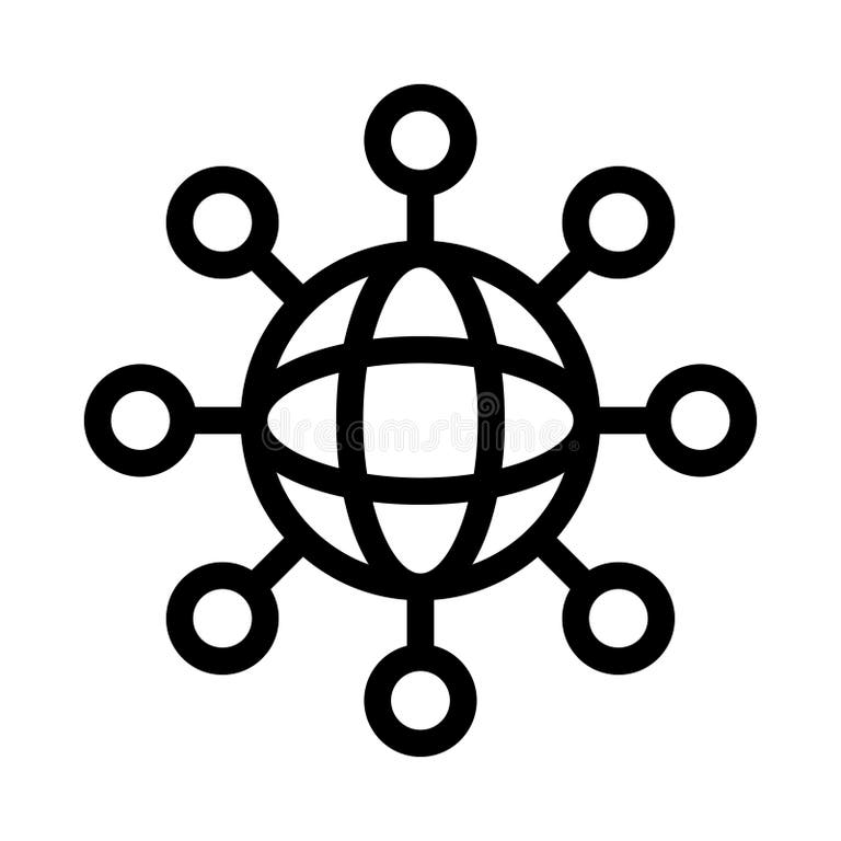 Global Connection Vector Thin Line Icon Stock Illustration ...