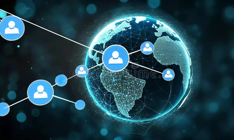 Global Connection Network and Digital Data Integration Thunk Stock ...