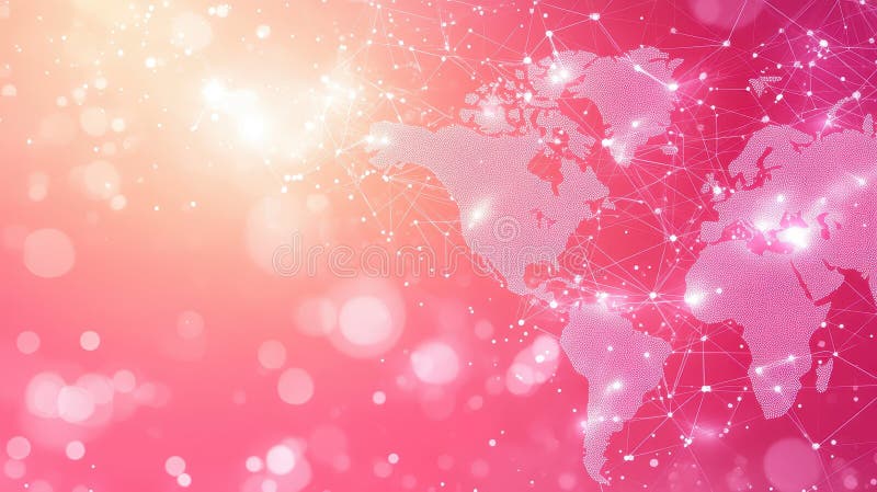 World Map with Dots and Lines, Visualizing Global Connections Data ...