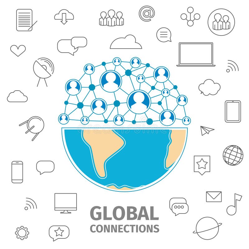 Global connections line stock vector. Illustration of hand - 71494391 Global connections line stock vector. Illustration of hand - 71494391