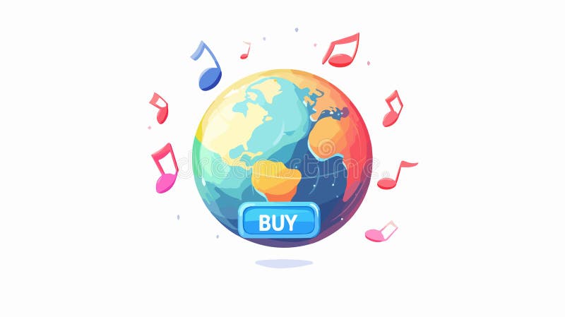 Global Connectivity Concept with Musical Theme on Globe for Creative ...