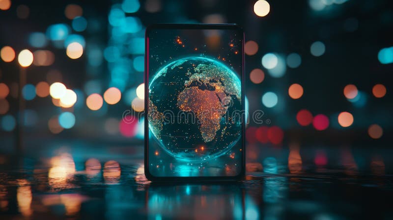 Global Connectivity and Digital Communication are Represented in this ...