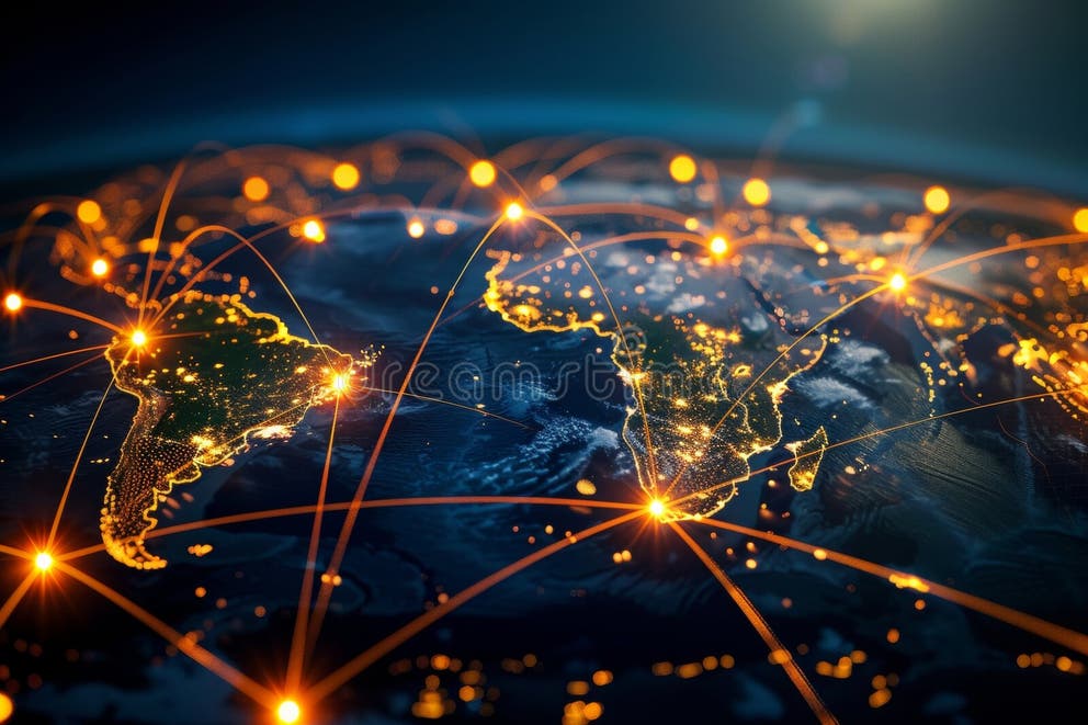 Global Connectivity. Digital Network Connection Illustration for Global ...