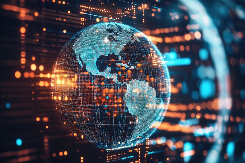 Global Connectivity and Digital Technology Stock Image - Image of ...