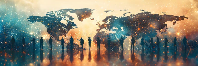 Global Connectivity - Diverse Team Working Together Stock Illustration ...