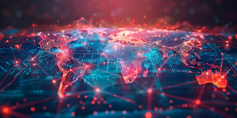Global Connectivity: Earth Network Diagram Connecting Countries ...