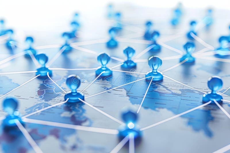 Global Connectivity and Internet Communication Symbolized by Digital ...