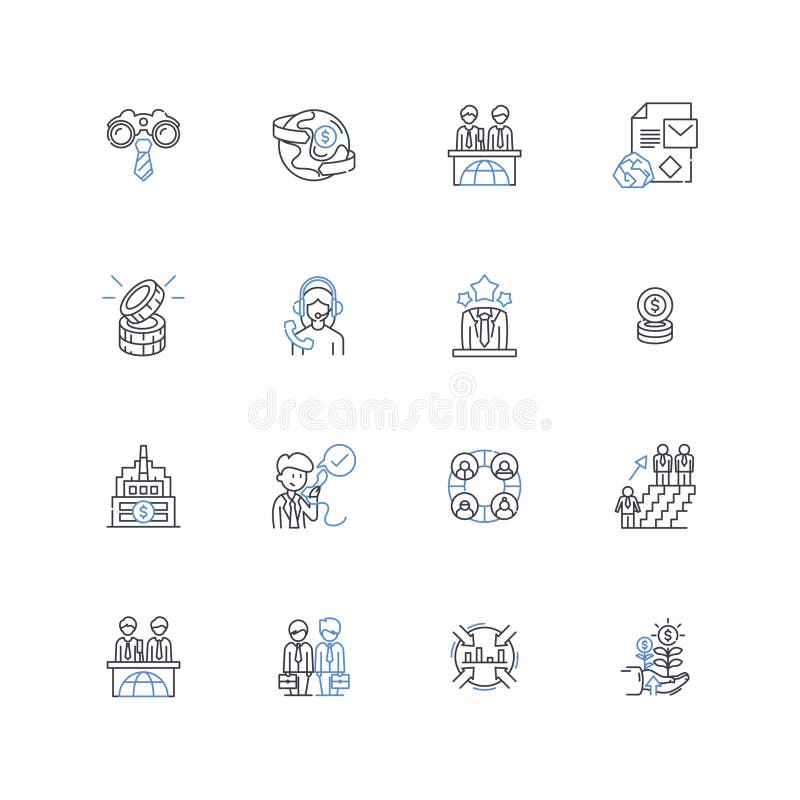 Interdependence Line Icons Collection. Collaboration, Community ...