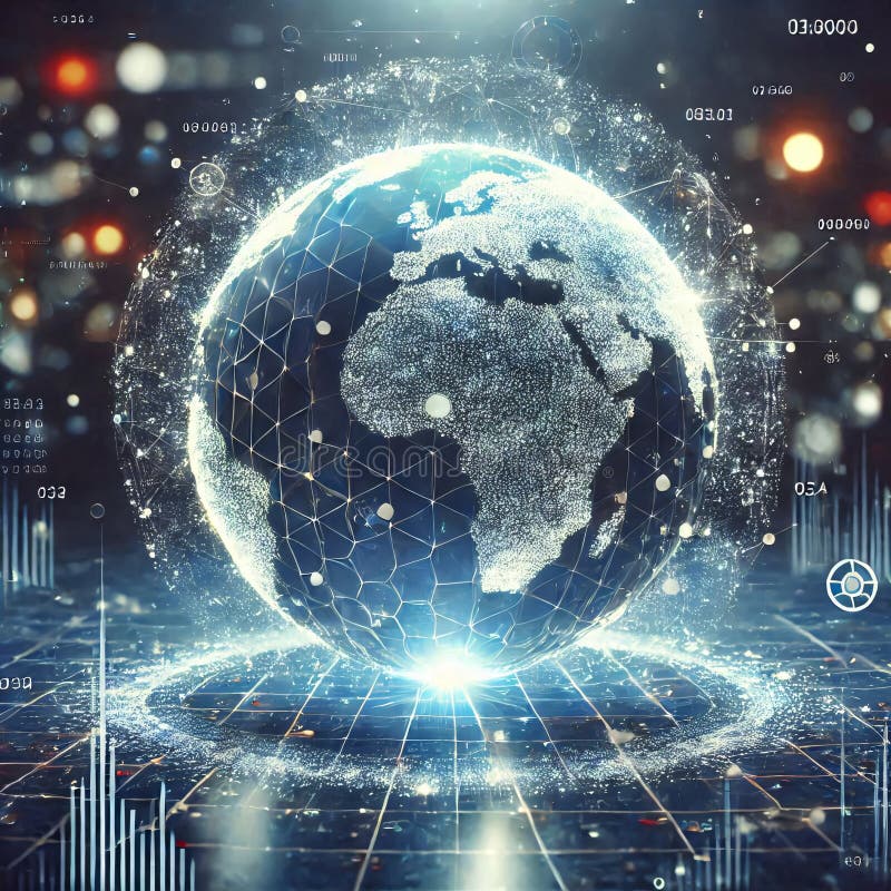 Global Connectivity Map Generative for AI Stock Illustration ...