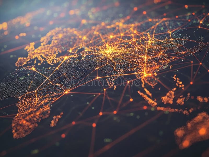 Global Connectivity - Network of Lights Stock Image - Image of network ...