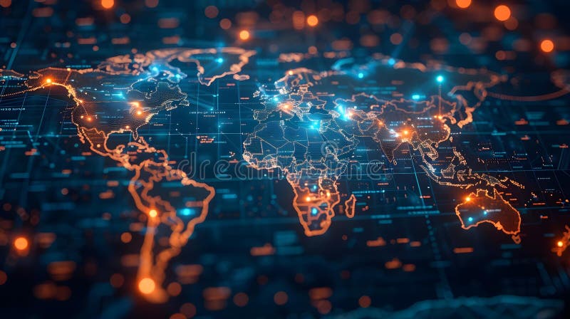 Global Connectivity Network - the Pulse of Technology. Concept ...