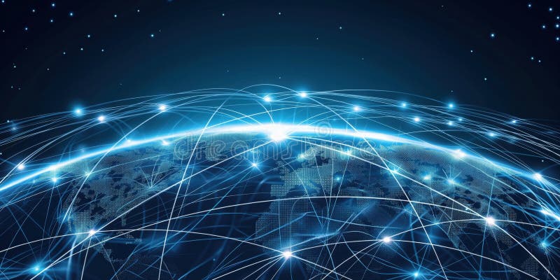 Global Connectivity Network from Space Created by Ai Stock Illustration ...