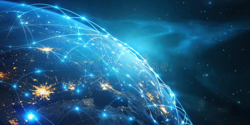 Global Connectivity Network from Space Created by Ai Stock Photo ...