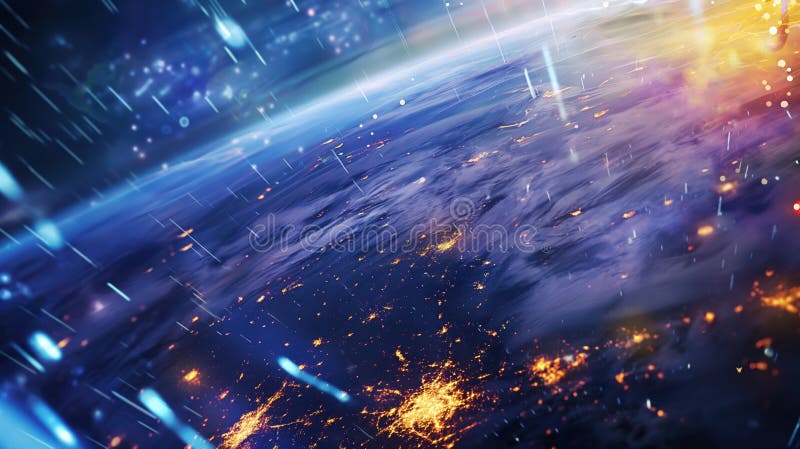 Global Connectivity Network from Space Created by Ai Stock Illustration ...