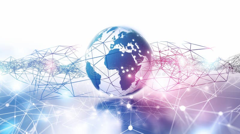 Global Connectivity Network from Space Created by Ai Stock Illustration ...