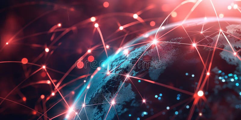Global Connectivity Network from Space Created by Ai Stock Illustration ...