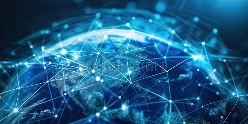 Global Connectivity Network from Space Created by Ai Stock Photo ...