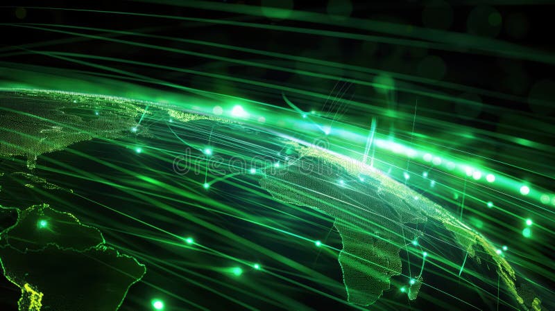 Global Connectivity Network from Space Created by Ai Stock Illustration ...