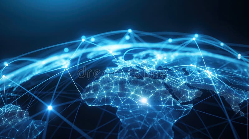 Global Connectivity Network from Space Created by Ai Stock Image ...