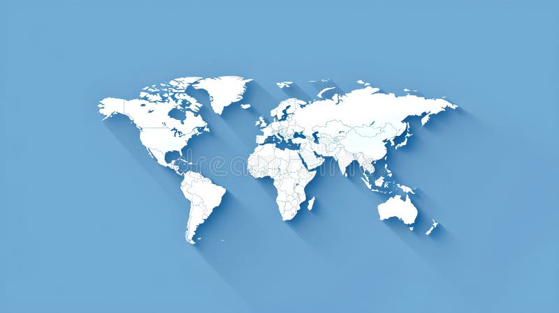 Global Connectivity and Networking Concept. Simplistic World Map Design ...