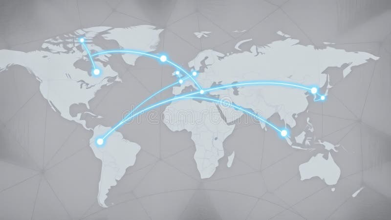 Global Connectivity Represented through a Digital Map Showcasing ...