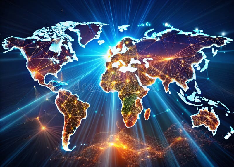 Global Connectivity a Stunning 3D Rendered World Map Illustrates ...