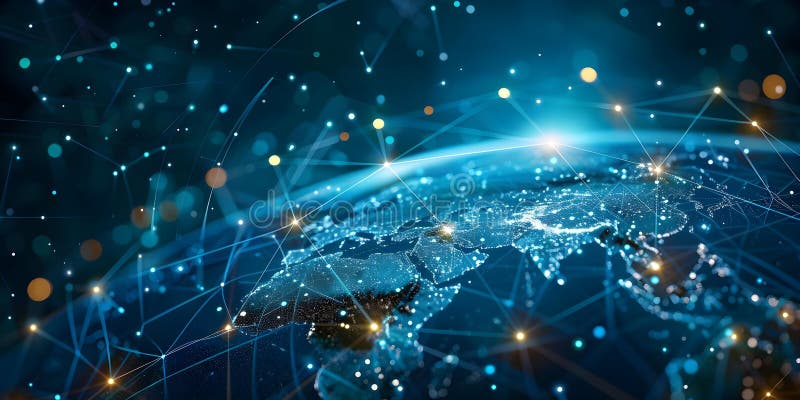 Global Connectivity Symbolized by Technological Advancements and ...