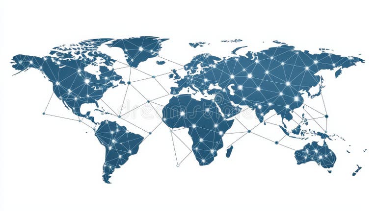 Global Connectivity through Technology Digital Map Infographic Global ...