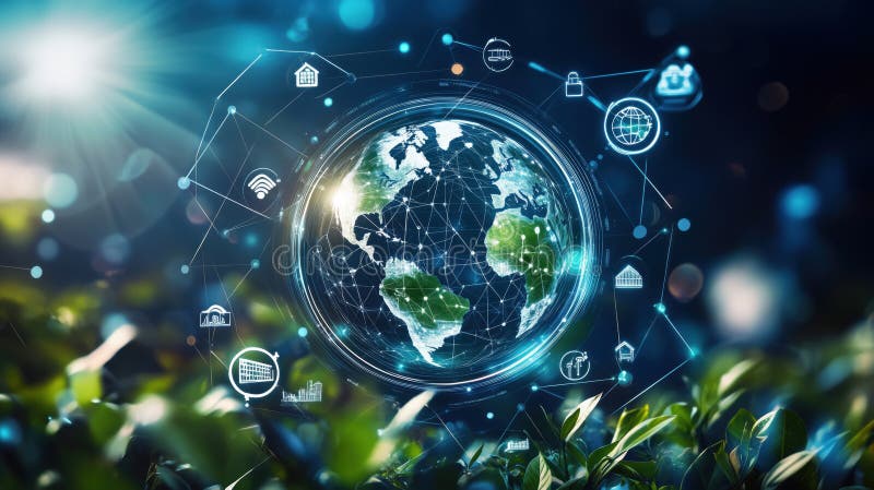 Global Connectivity and Technology Integration Represented by Earth ...