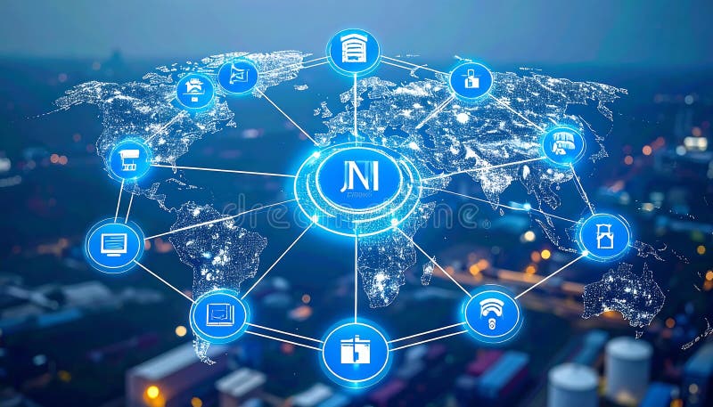 Global Connectivity in Urban Networks – Embracing the Future of Technology in Cities Stock Photo ...