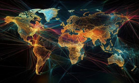 Global Connectivity Visualization with Colorful Network Lines ...