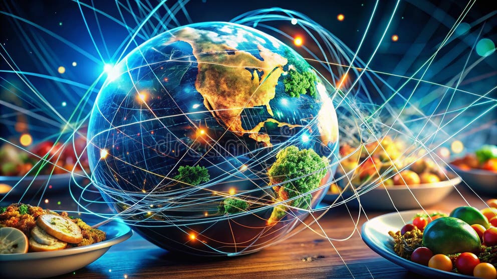 Global Connectivity Visualized a Stunning Abstract Digital Globe Showcases Interconnected ...