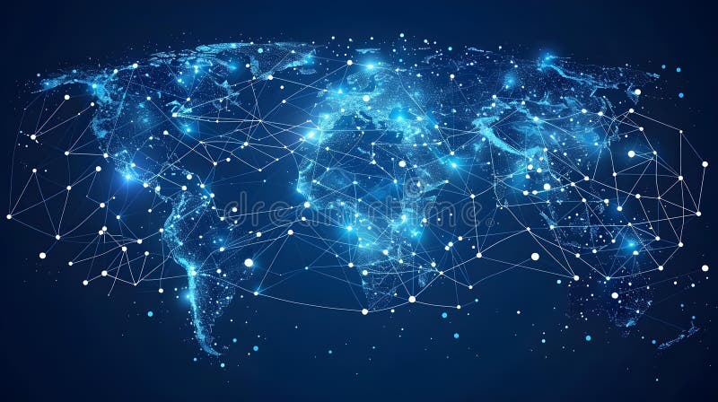 Global Connectivity Web on a Starry Backdrop. Concept Global ...