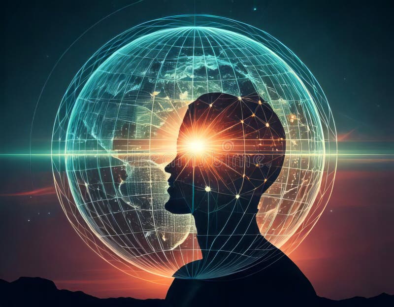 Global Consciousness Expanding through Digital Network Connection Stock ...