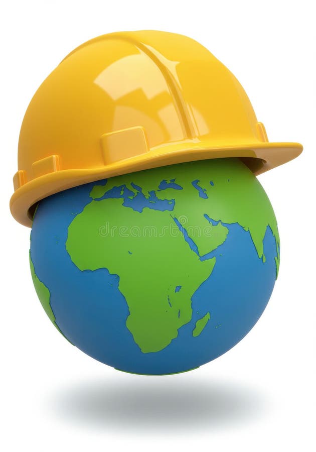 Global Construction or Labor Concept with Earth and Helmet Stock ...