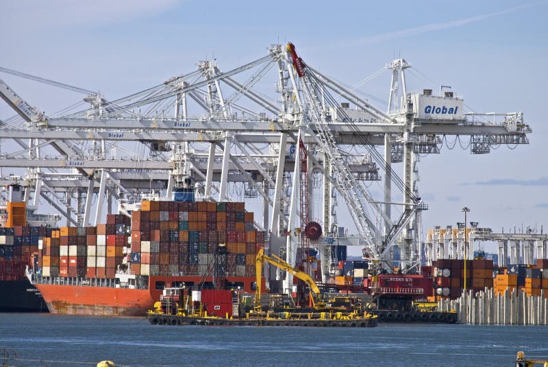 Global Container Port editorial stock photo. Image of bayonne - 24014443