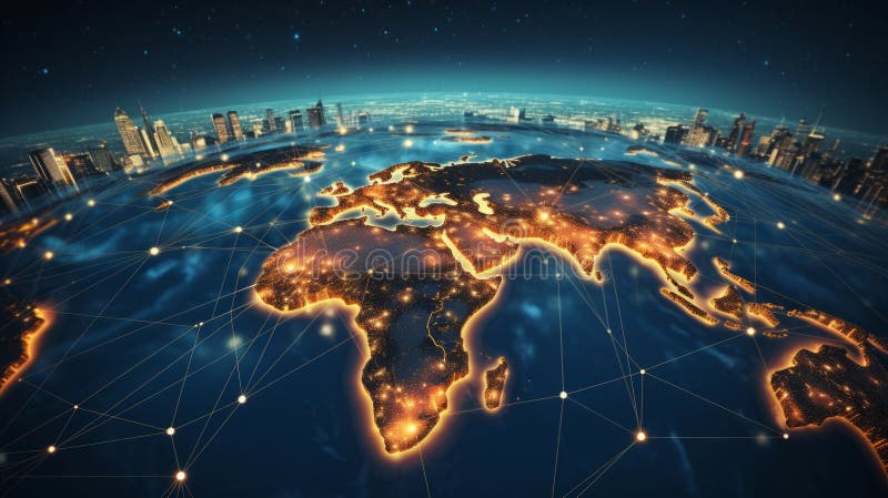 Global Corporate Network Connecting Offices Stock Illustration ...