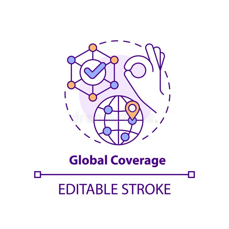 Global Coverage Concept Icon Stock Vector - Illustration of advertising ...